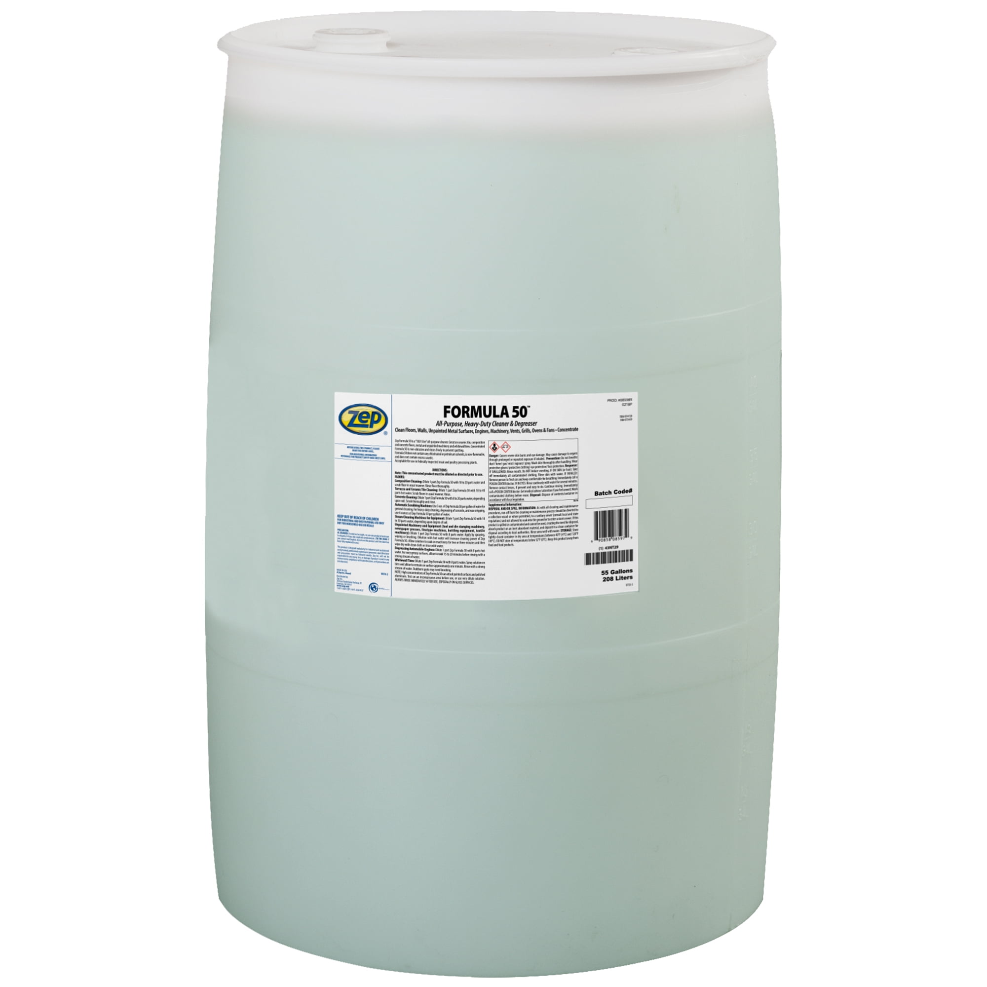 Zep Formula 50 Cleaner and Degreaser - 55 Gallon (1 Drum) 85985 - All ...