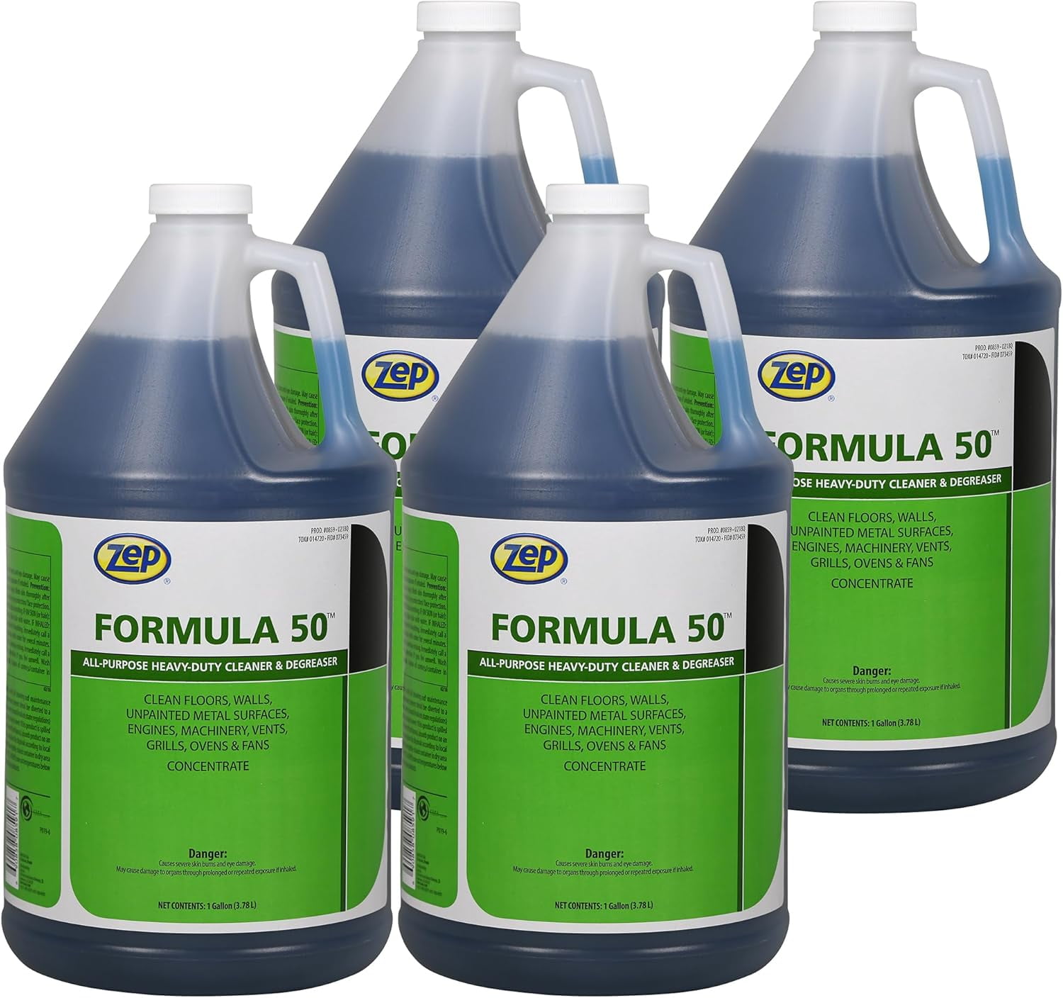 Zep Formula 50 Heavy-Duty Alkaline Cleaner 1 Gal (Case of 4) 85924 ...