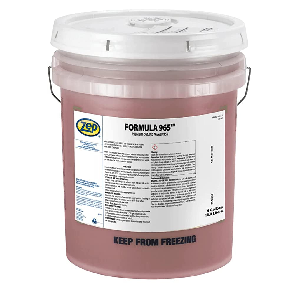 Zep Formula 965 Car and Truck Wash, Heavy-Duty Cleaning, 5 Gallon ...