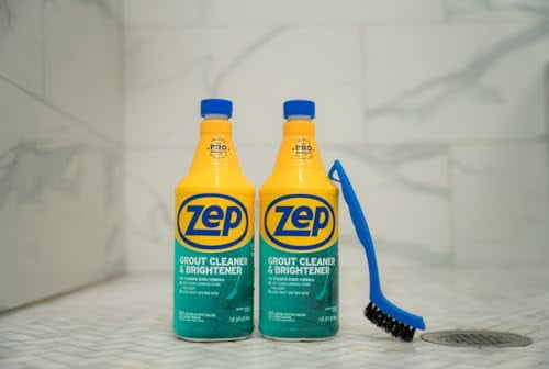 Zep Grout Cleaner and Brightener and Easy to Use Handheld Brush - 32 oz ...