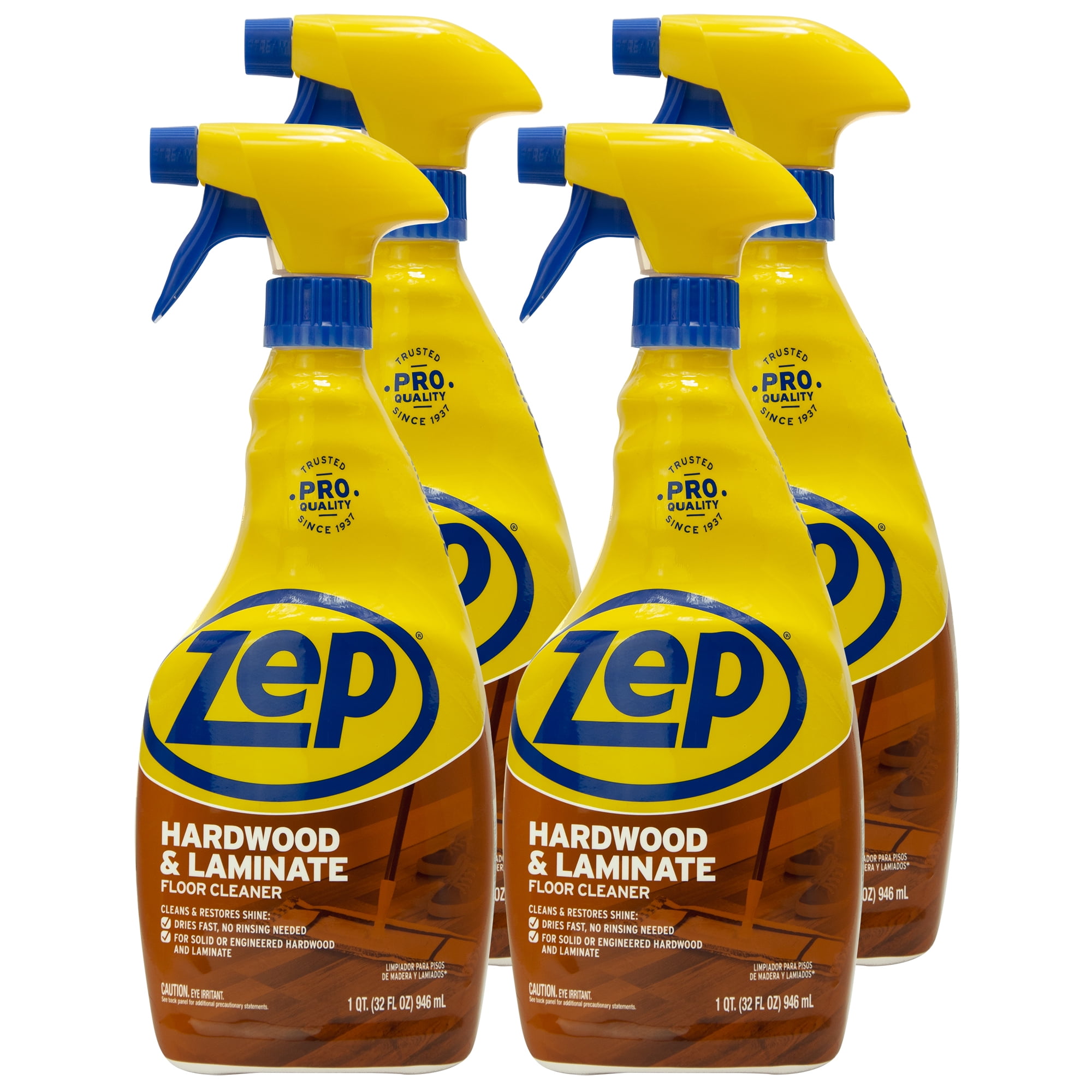 Zep Hardwood and Laminate Floor Cleaner, 32 oz Case of 4, Fast-Drying ...