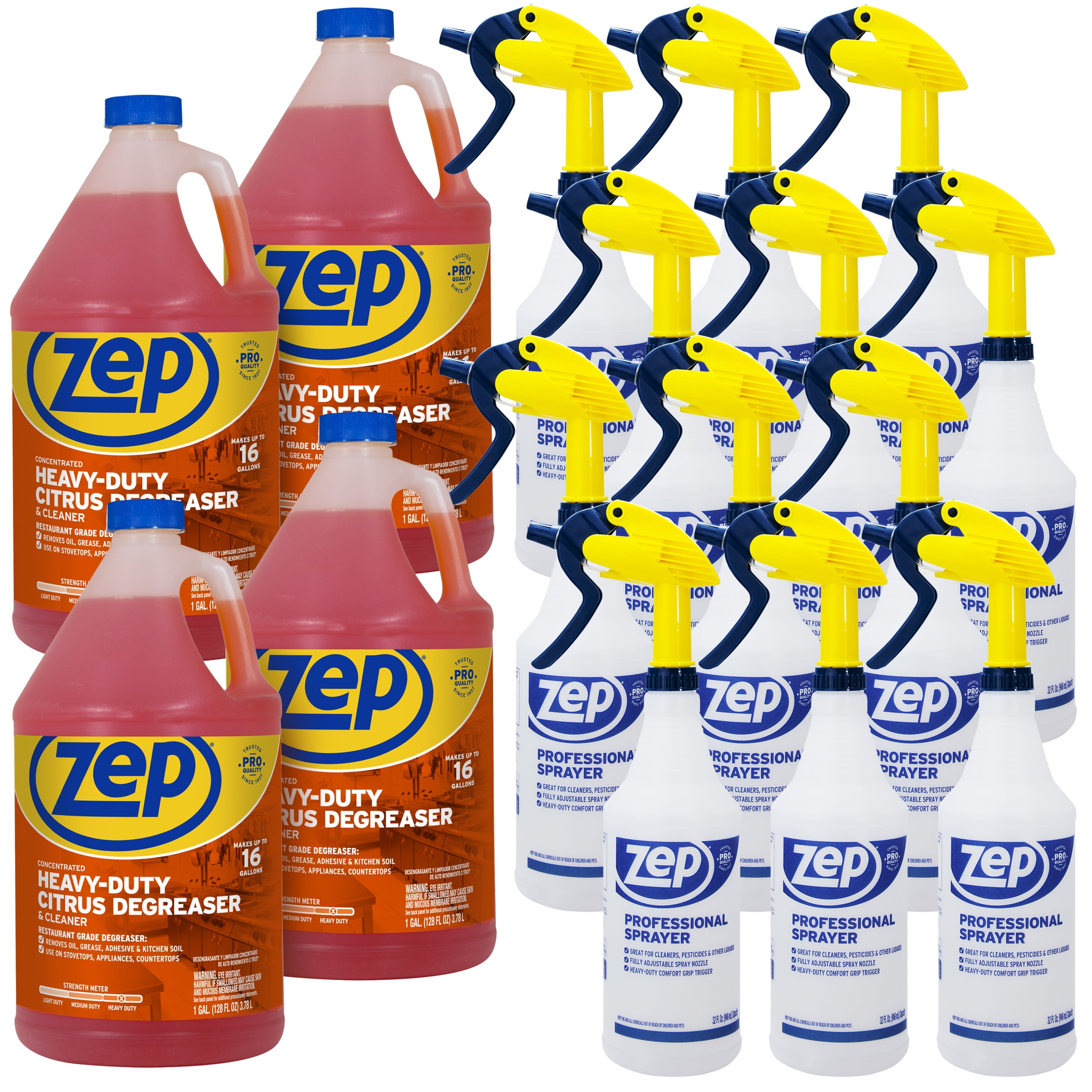 Zep Heavy-Duty Citrus Degreaser 1 Gal (Case of 4) and Cleaner ...