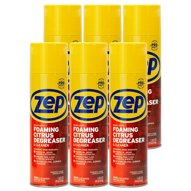 Zep Heavy-Duty Foaming Citrus Degreaser & Cleaner - 18 Oz. (Case of 6 ...