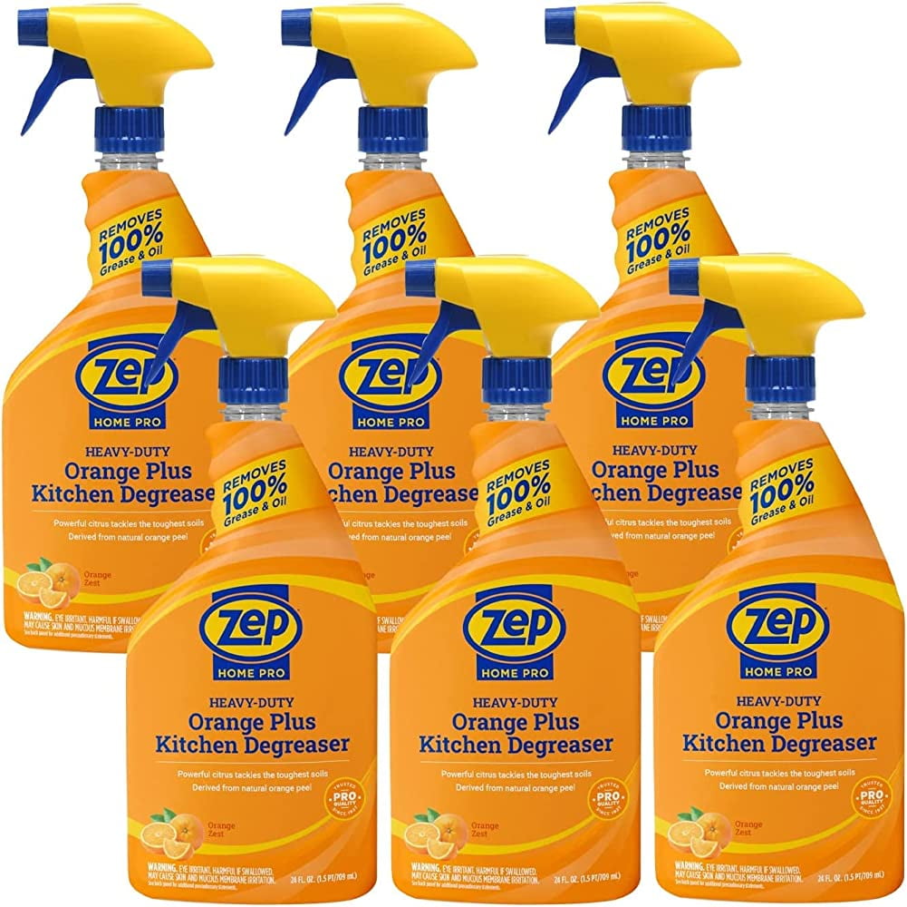 Zep Heavy-Duty Orange Plus Kitchen Degreaser, 24 oz, Case of 6, Citrus ...