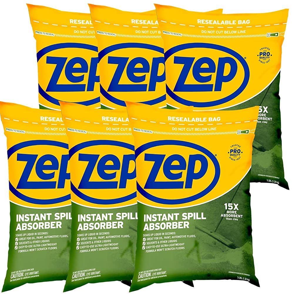 Zep Ultra-Lightweight Instant Spill Absorber, 3 Lb Bag (Case of 6 ...