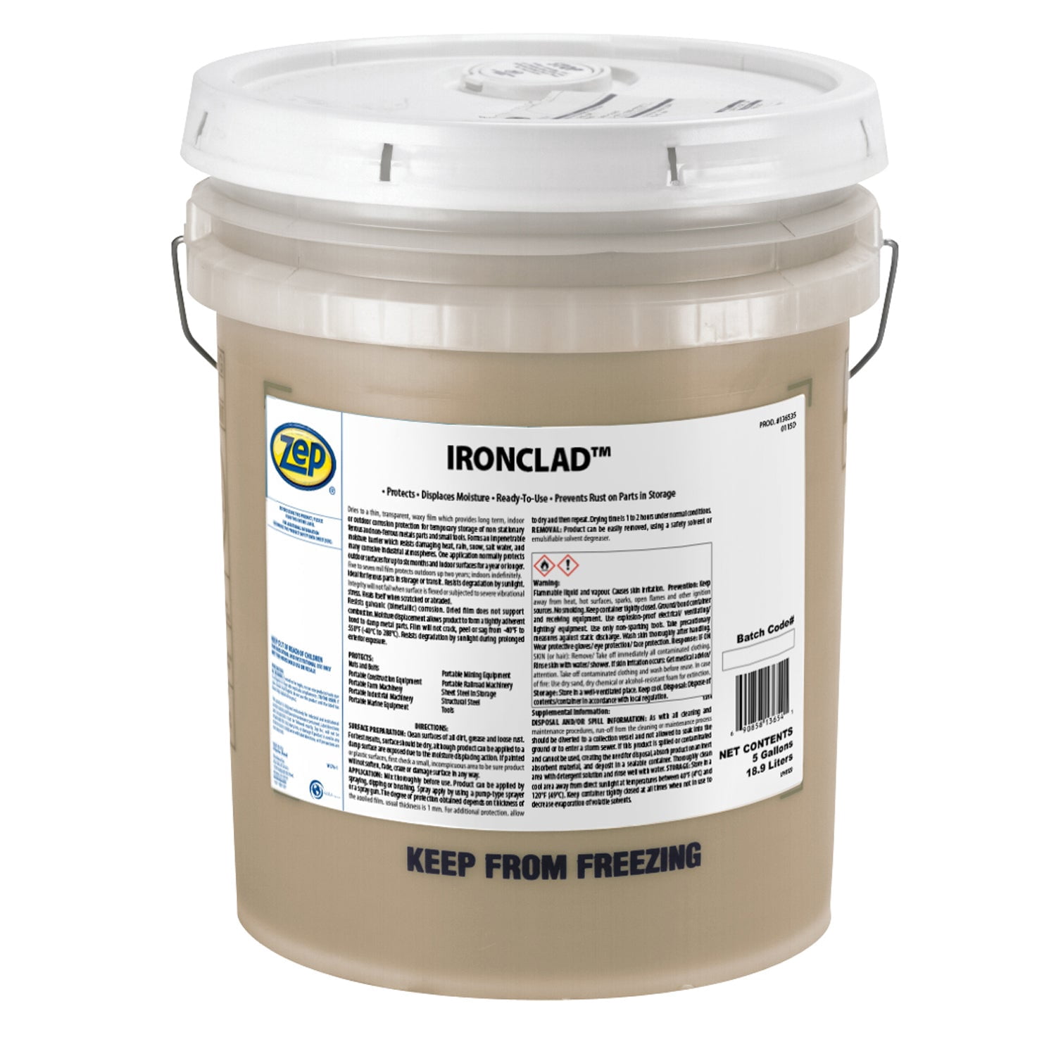 Zep Ironclad Protective Filming Agent -5 Gal - (Each) - 136535 - Dries ...