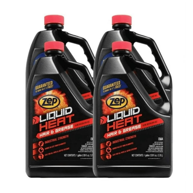 Zep Professional Strength Liquid Heat Drain Unclogger - 1 Gallon (Case ...
