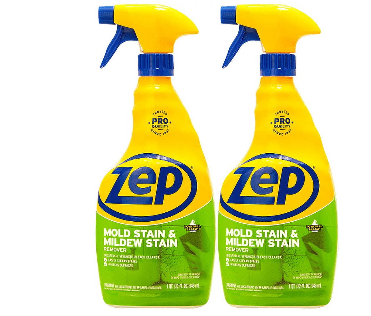 Zep Mold and Mildew Stain Remover, Bleach-Based Cleaner for Tile, Grout ...