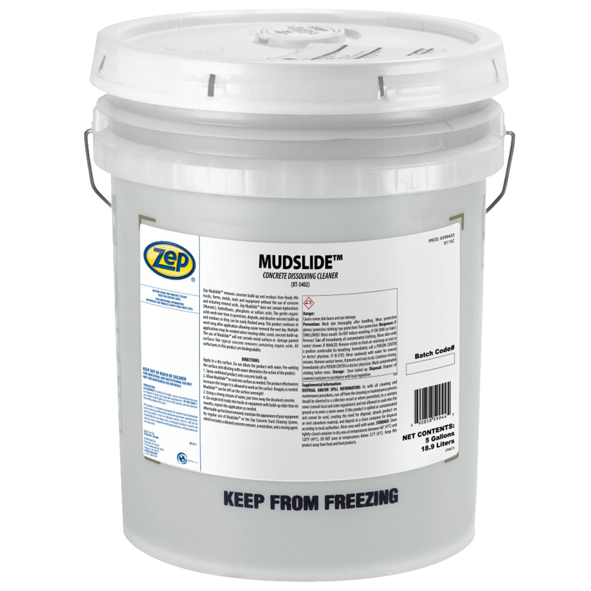 Zep Mudslide Concrete Dissolving Cleaner - 5 Gallon (Each) - 599435 ...