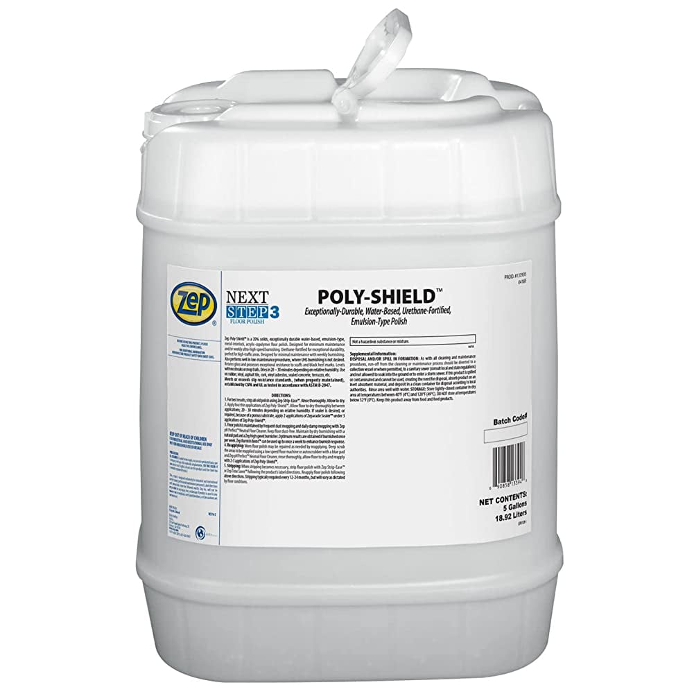 Zep Poly-Shield Floor Polish - 5 Gallon (1 Unit) 133935 - Durable ...