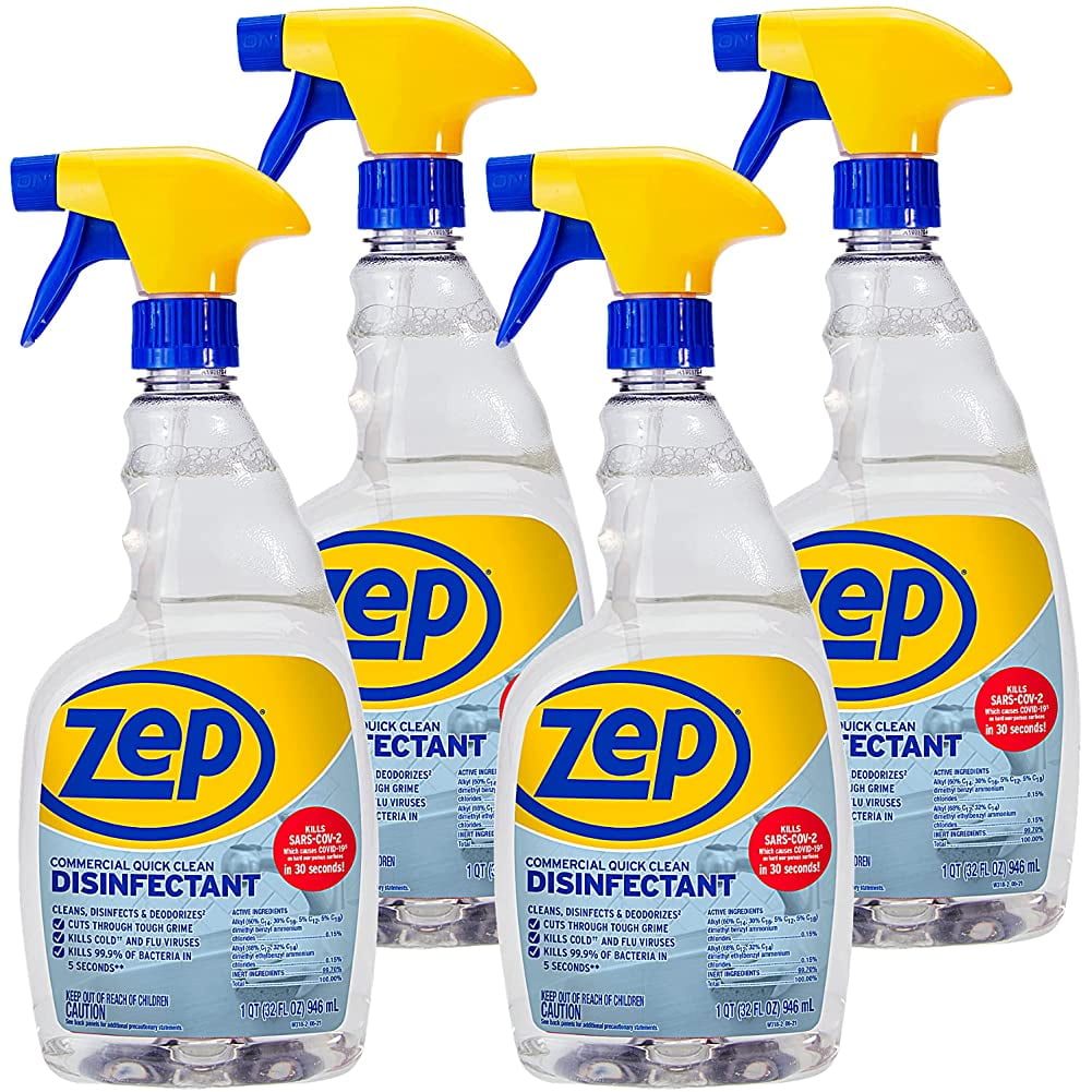 Zep Quick Clean Disinfectant 32 oz. Case of 4 Kills 99.9% of Bacteria ...