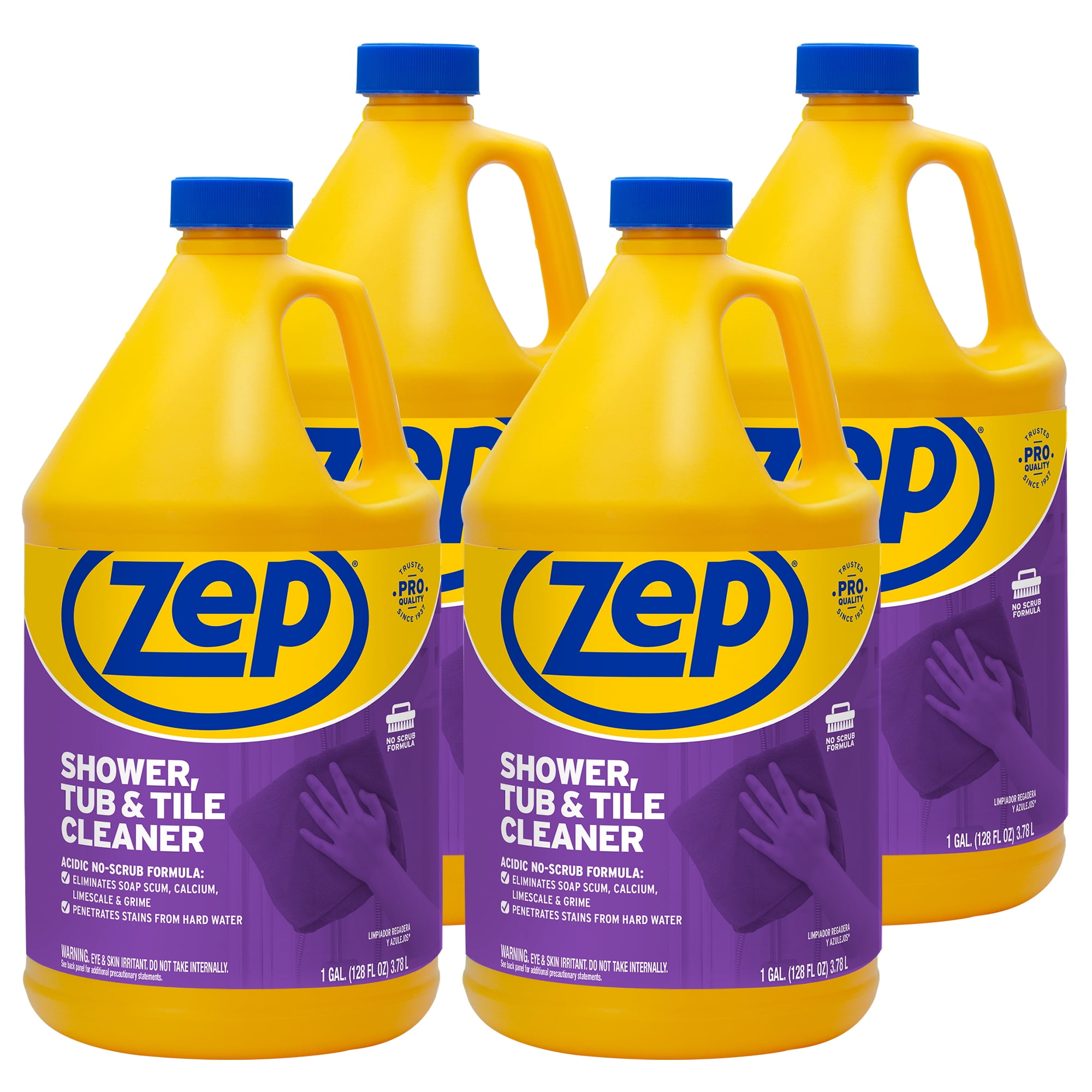 Zep Pro-Grade Shower, Tub & Tile Cleaner, 1 Gallon, No Scrub, Breaks ...