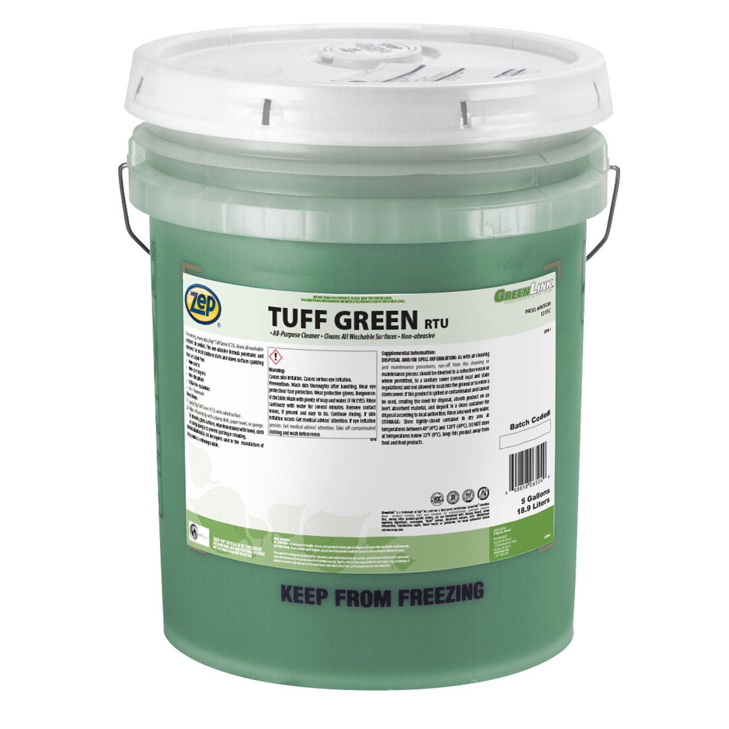 Zep Tuff Green RTU All-Purpose Cleaner - 5 Gallon (Each) 65039 ...