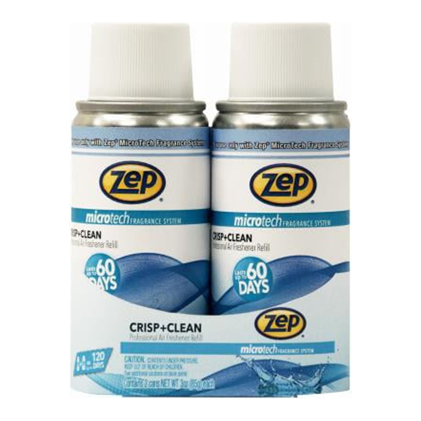 Zep ZUCL32PK Deodorizer Fragrance Refill, Crisp & Clean Scent, 3 oz., 2 ...