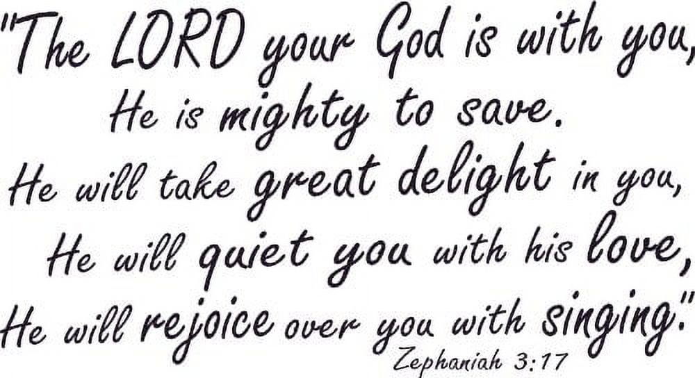 Zephaniah 3:17, Bible Verse Vinyl Wall Decal by Scripture Wall Art, 11 ...