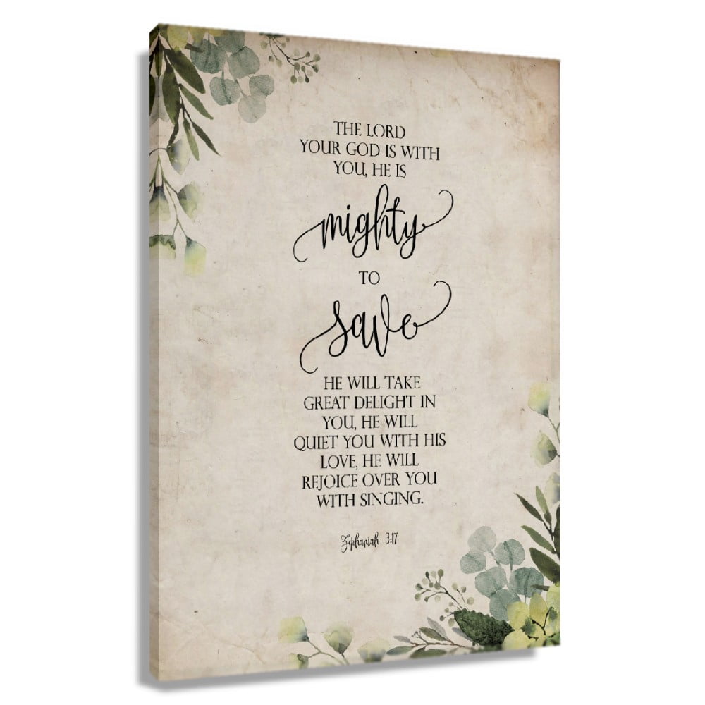 Zephaniah 3 17 Wall Art Bible Verse Poster Kitchen Painting Living Room ...