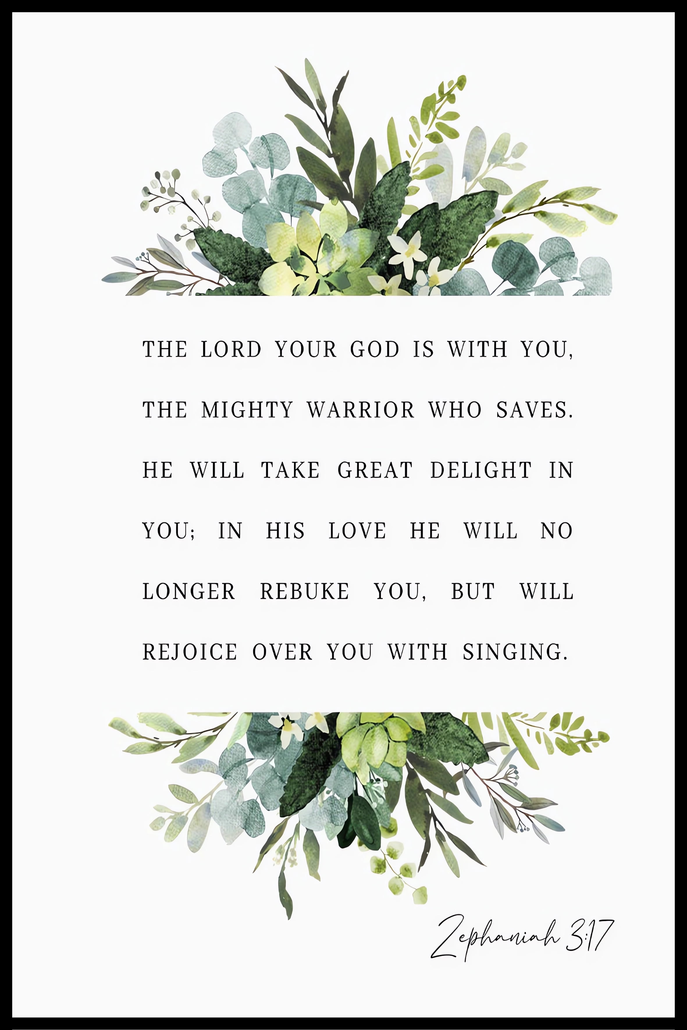 Zephaniah 3 17 Wall Art, Bible Verse Wall Art, Scripture Wall Art ...