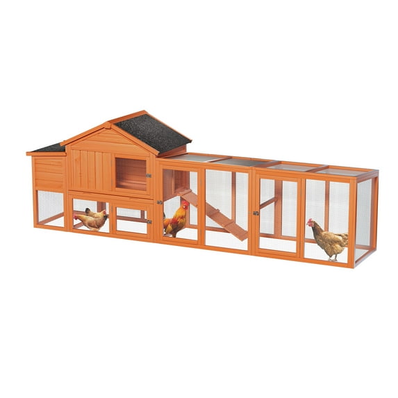 ZephyPaws 114in Chicken Coop for 4-6 Chickens,Outdoor Wooden Hen House ...