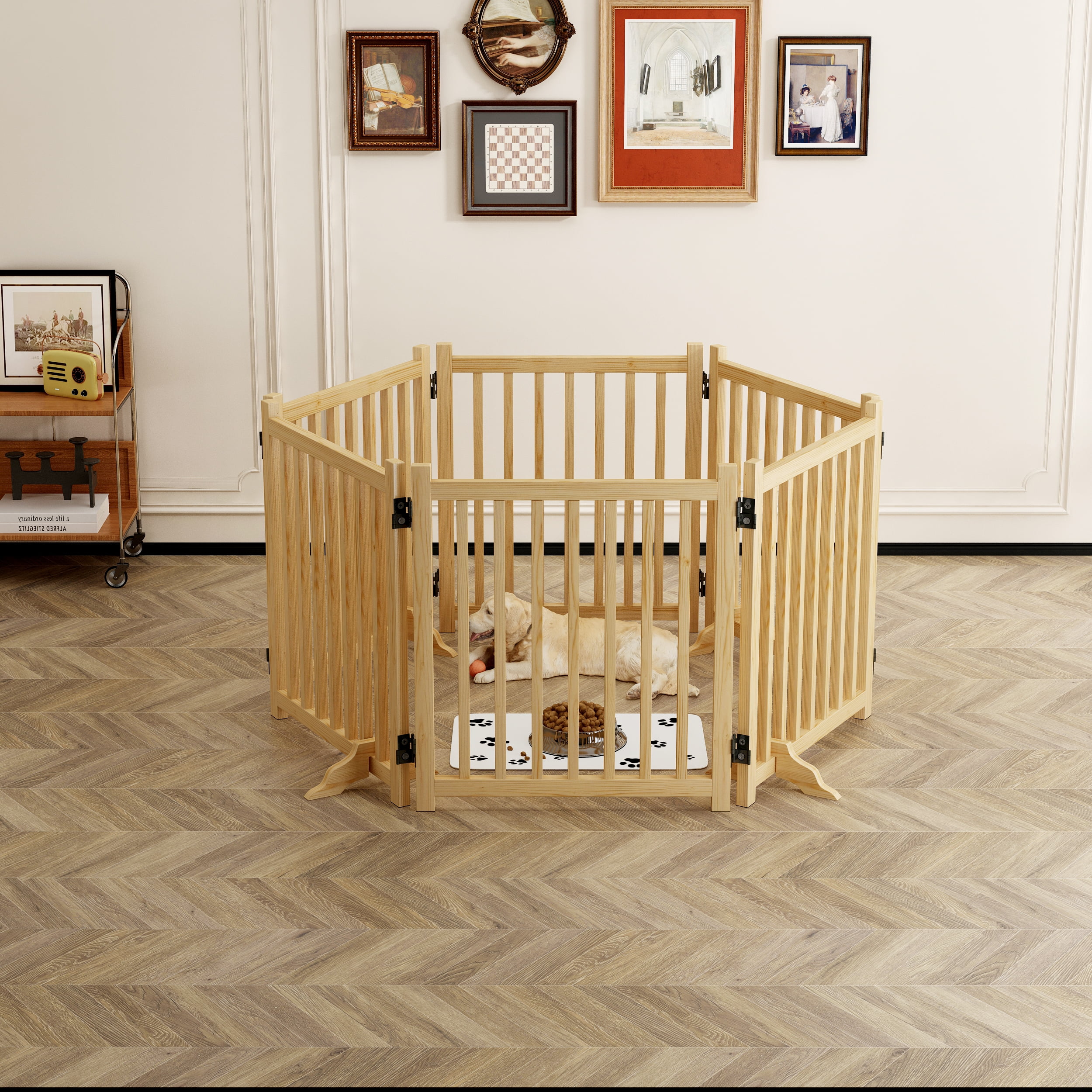 ZephyPaws 144in Wide Freestanding Pet Gate for Dogs,6 Panels 31in ...