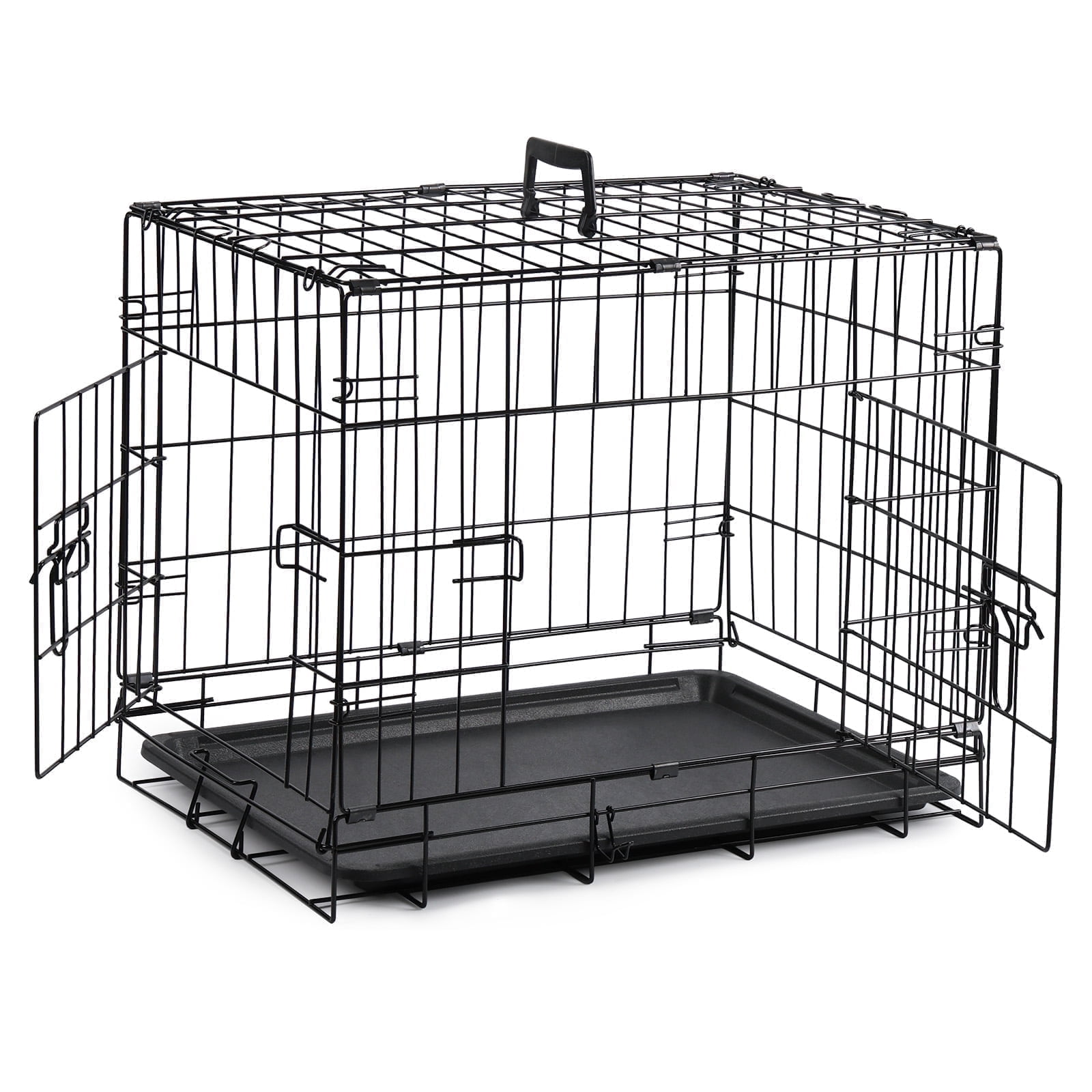 ZephyPaws 24" 2-Door Adjustable Outdoor Wire Crate for Cats & Dogs with ...