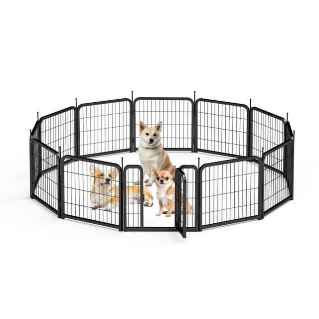 ZephyPaws 24 inch Dog Playpen,Heavy Duty Metal Dog Pen for Puppy,Fence ...