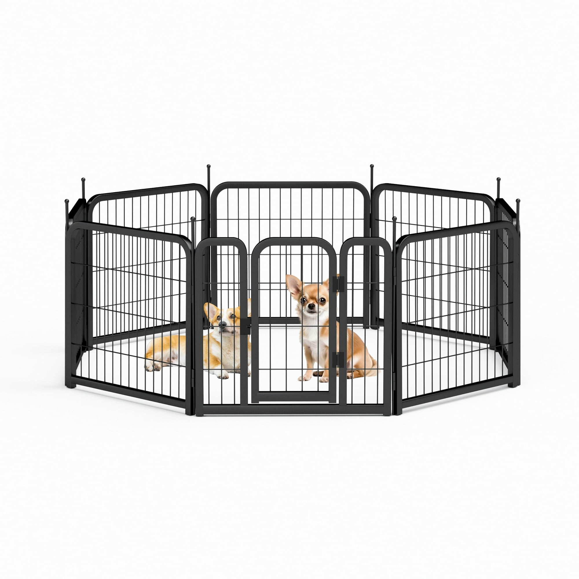 ZephyPaws 24 inch Dog Playpen,Heavy Duty Metal Dog Pen for Puppy,Fence ...