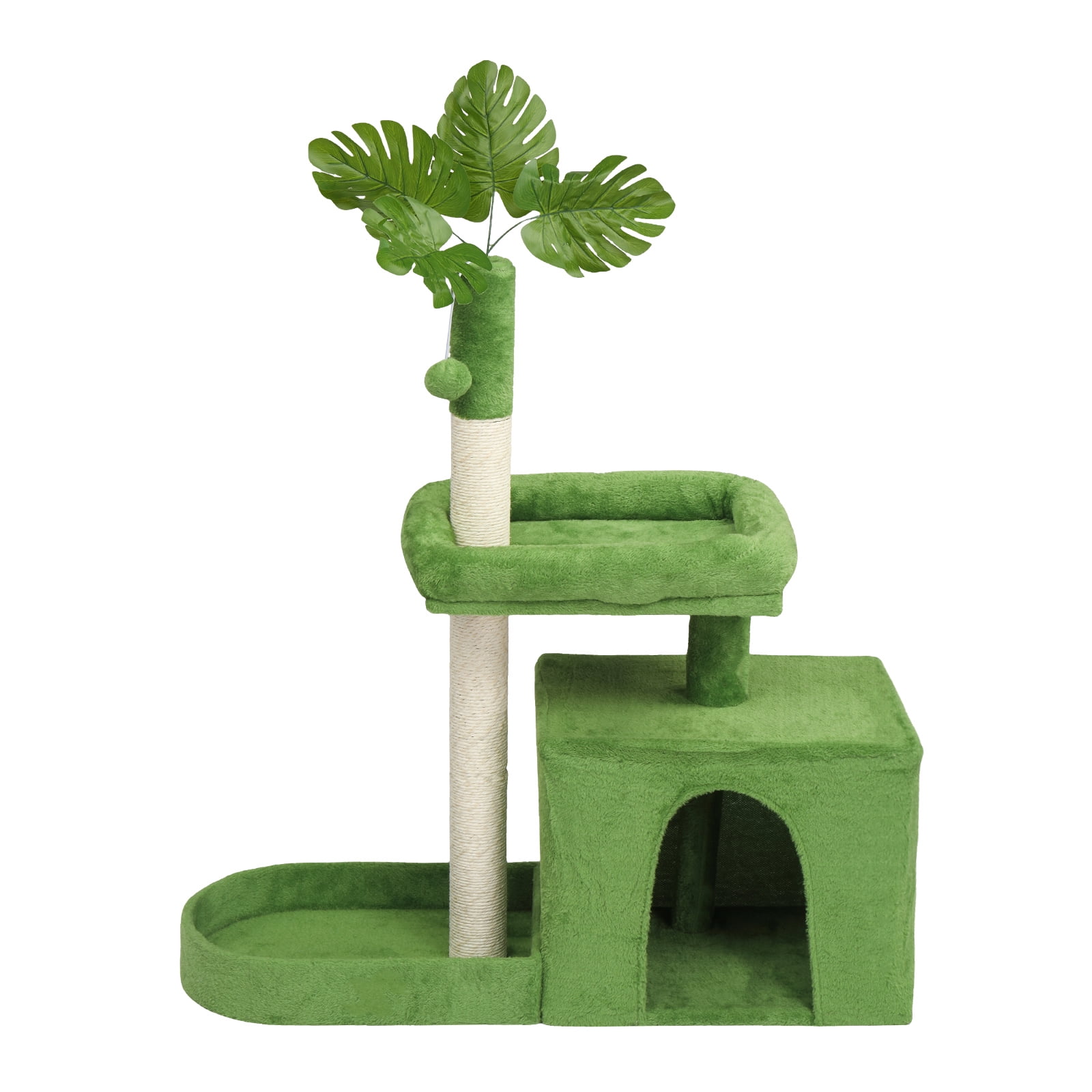 ZephyPaws 36" Multi-Level Cat Tree with Leaf Design, Cat Tower with ...