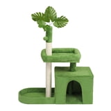 ZephyPaws 36" Multi-Level Cat Tree with Leaf Design, Cat Tower with ...