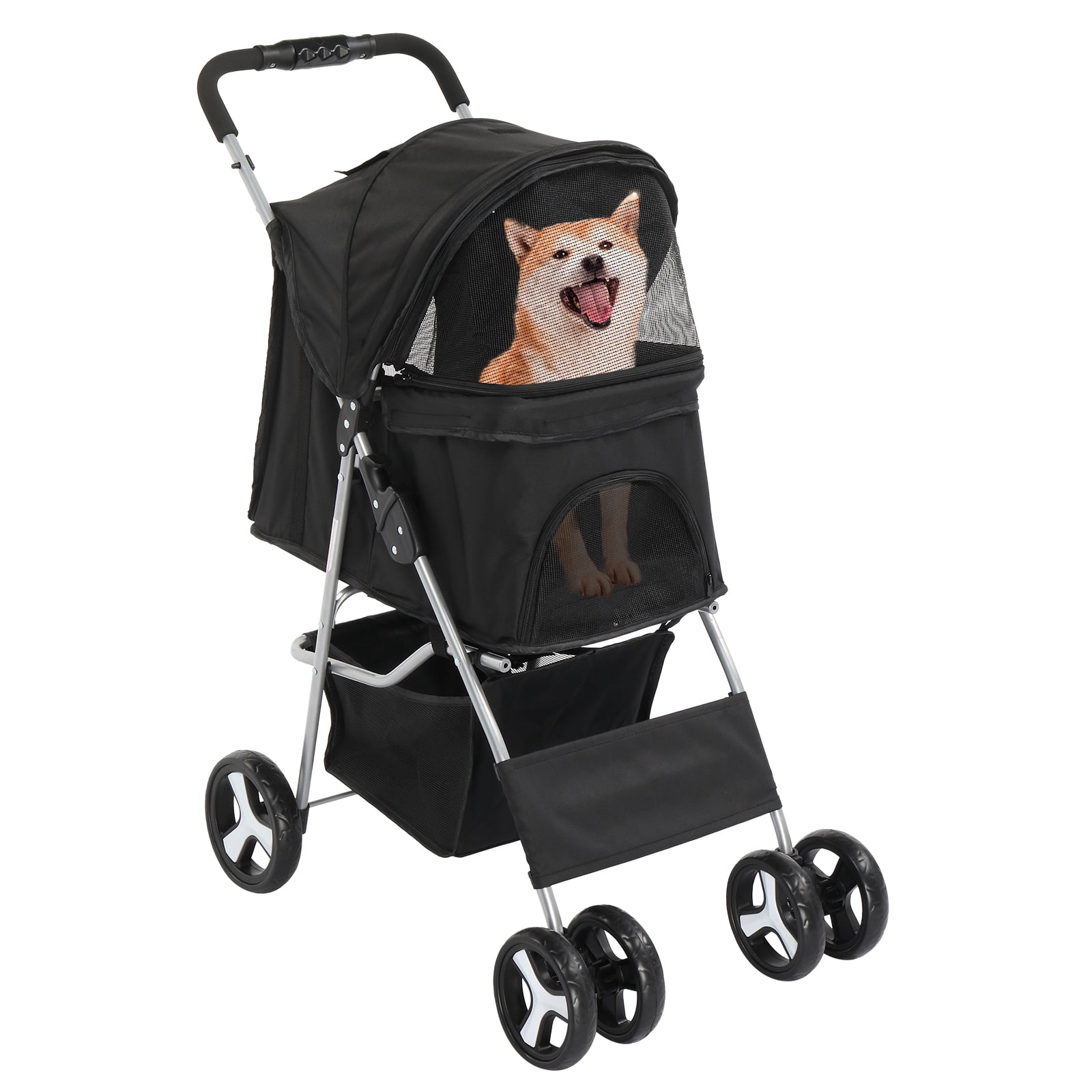 ZephyPaws 4 Wheels Pet Stroller,Dog Cat Stroller for Small Medium Dog ...