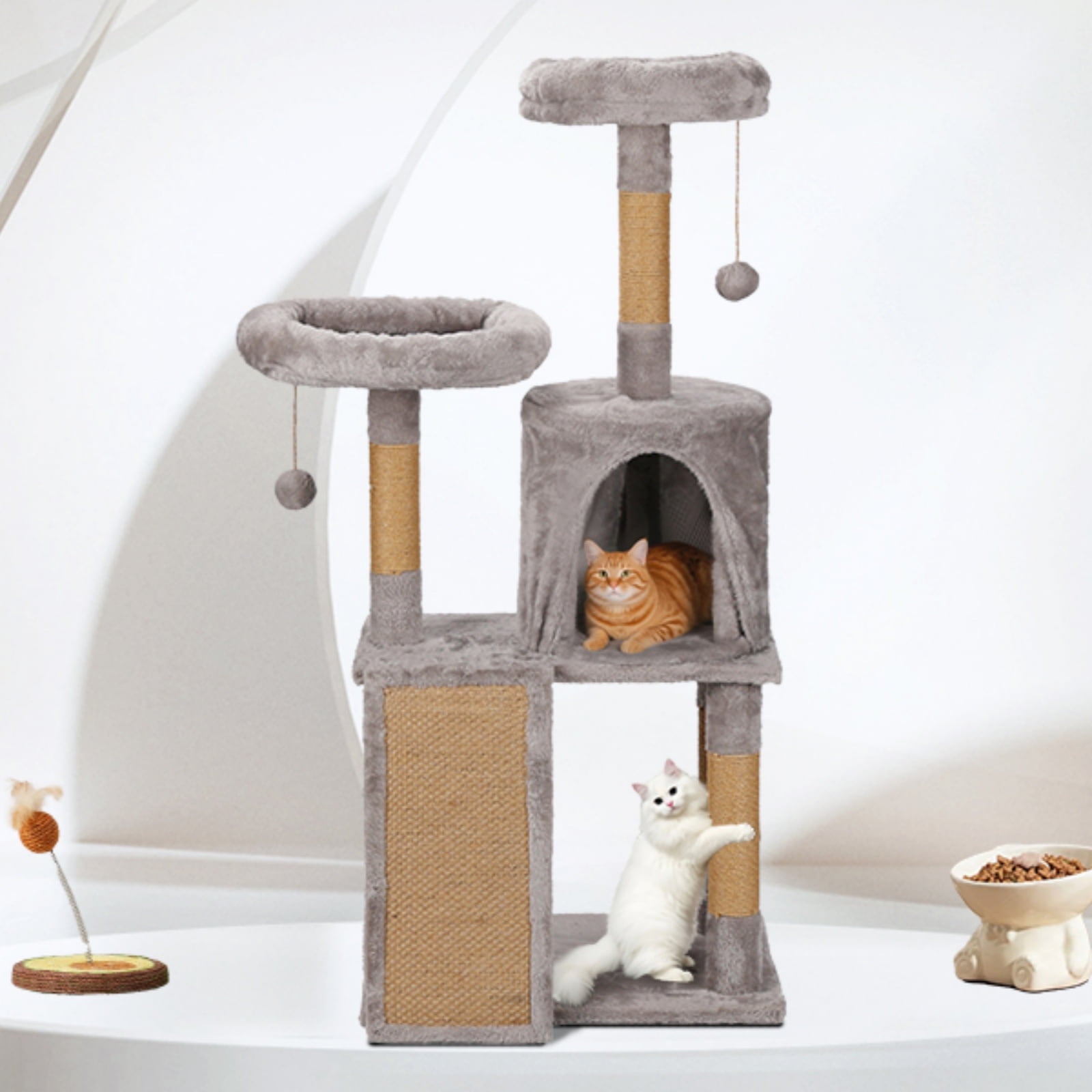 ZephyPaws 47-Inch Cat Tree for Small Cats - Multi-Level Cat Tower with ...