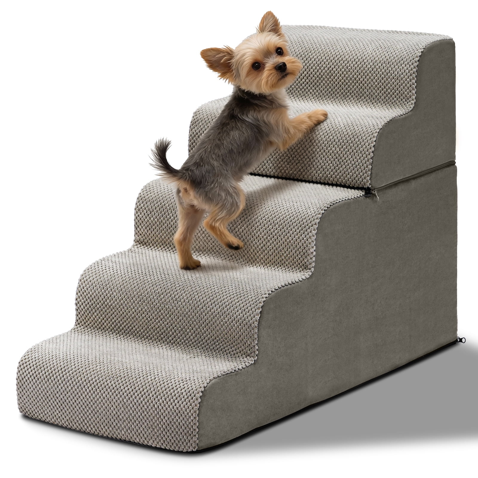 ZephyPaws 5-Step Dog Stairs for High Beds,24 in Dog Steps for Small ...