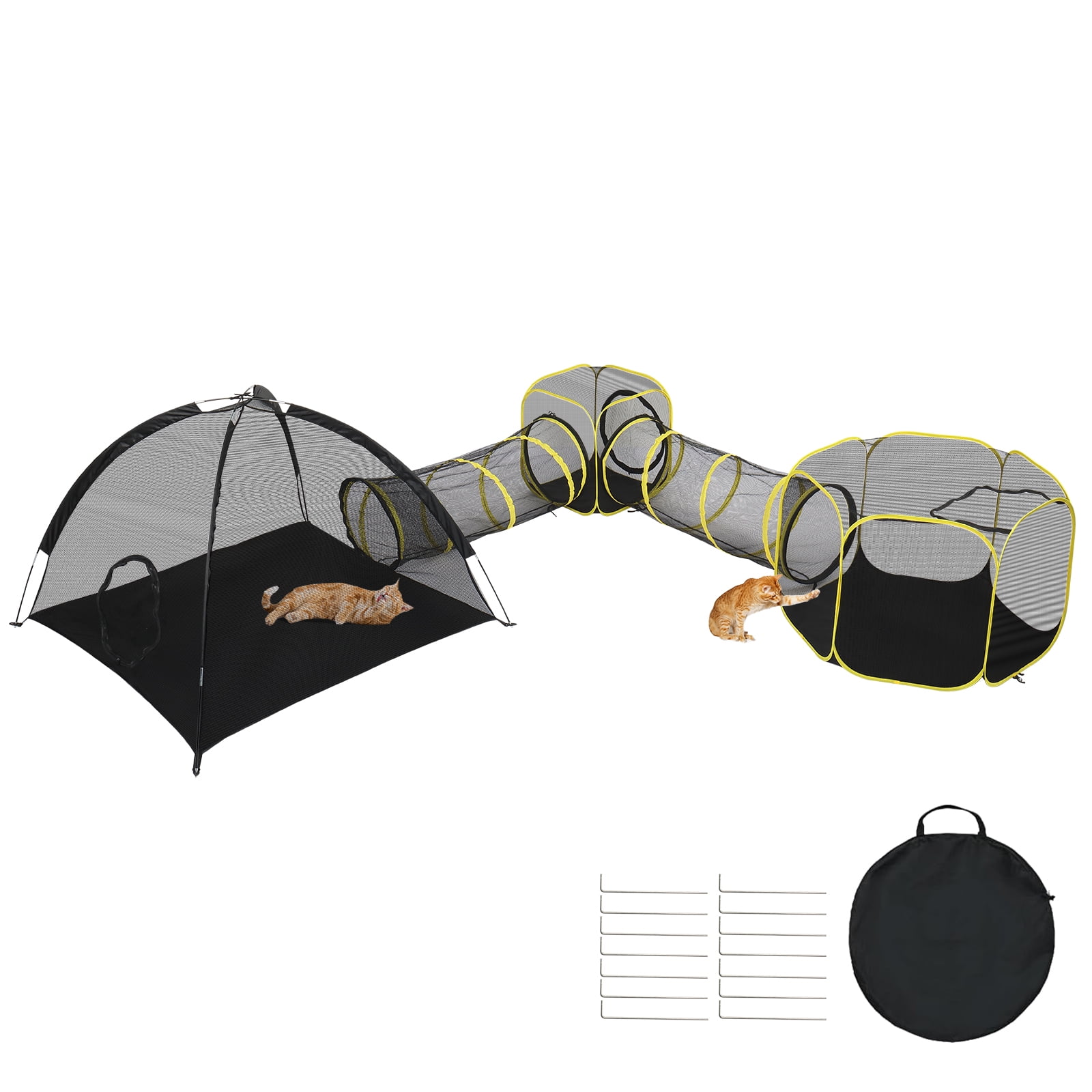 ZephyPaws 5-in-1 Outdoor Cat Play Tents and Tunnels,Portable Cat ...