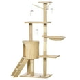 ZephyPaws 53"Multi-Functional Cat Tree Scratching Post Tower with Cat ...