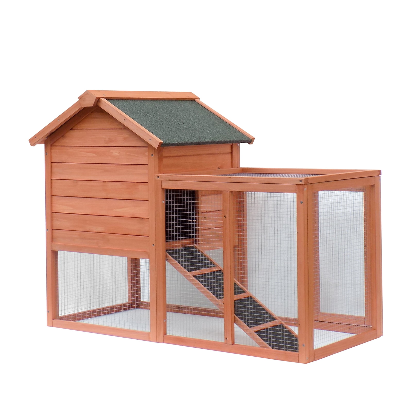 ZephyPaws Bunny Cage Indoor Outdoor,Wooden Rabbit Hutch with Waterproof ...