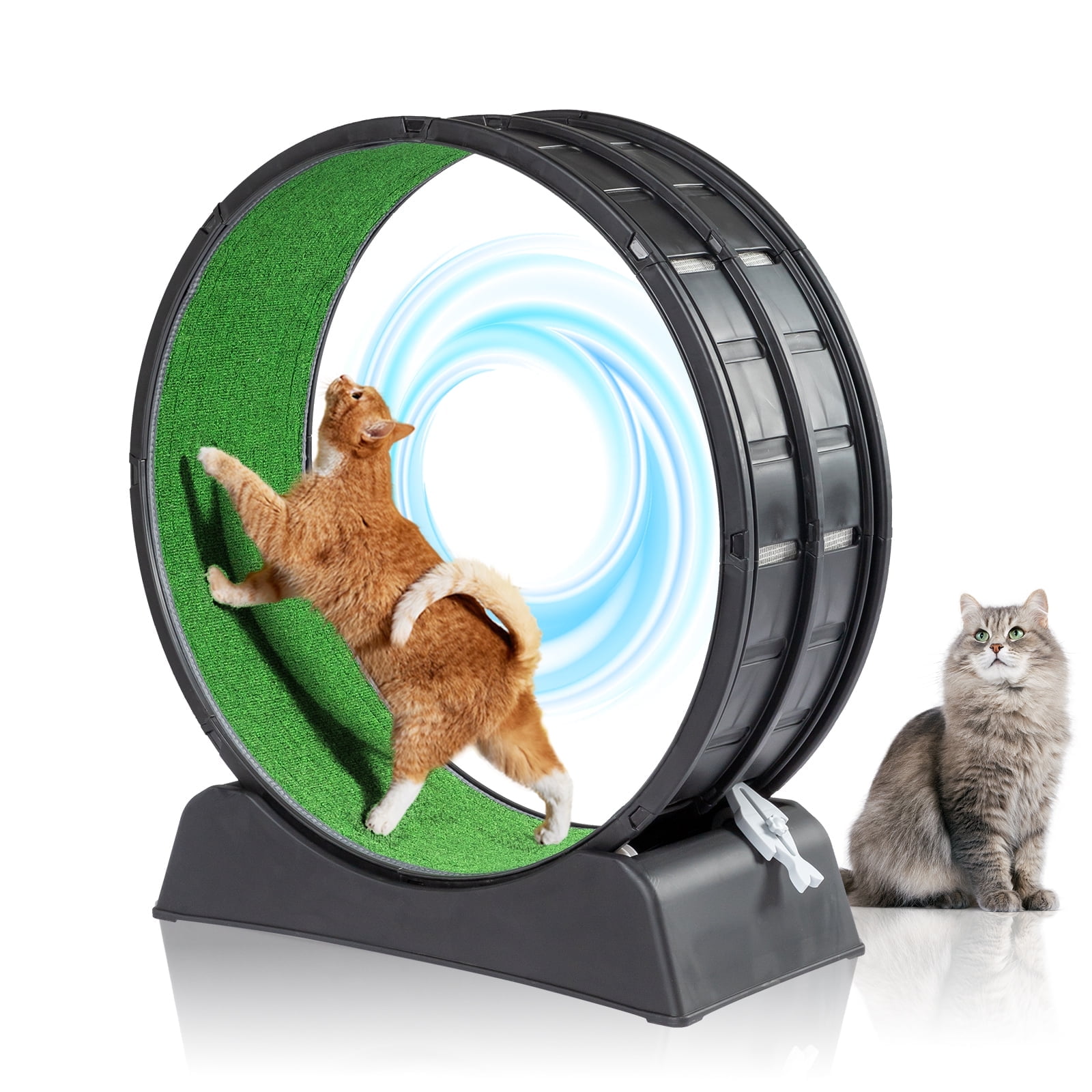 ZephyPaws 31in Cat Exercise Wheels for Indoor Cats with Carpeted Runway ...