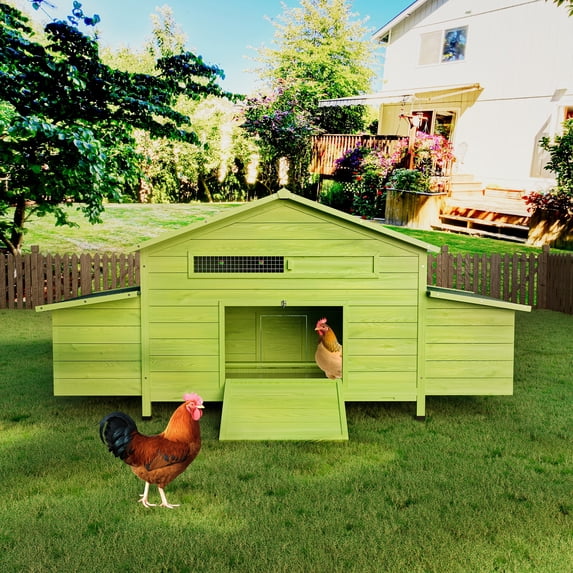 ZephyPaws Chicken Coop,70" Large Wooden Chicken Hutch with 4 Nesting ...