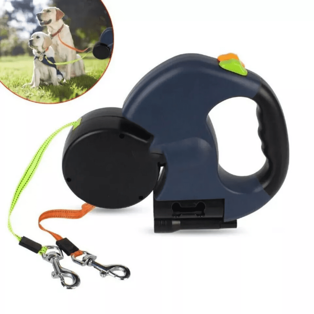 ZephyPaws Dog Reflective Retractable Pet Leash – 360 Degree Double Dog ...