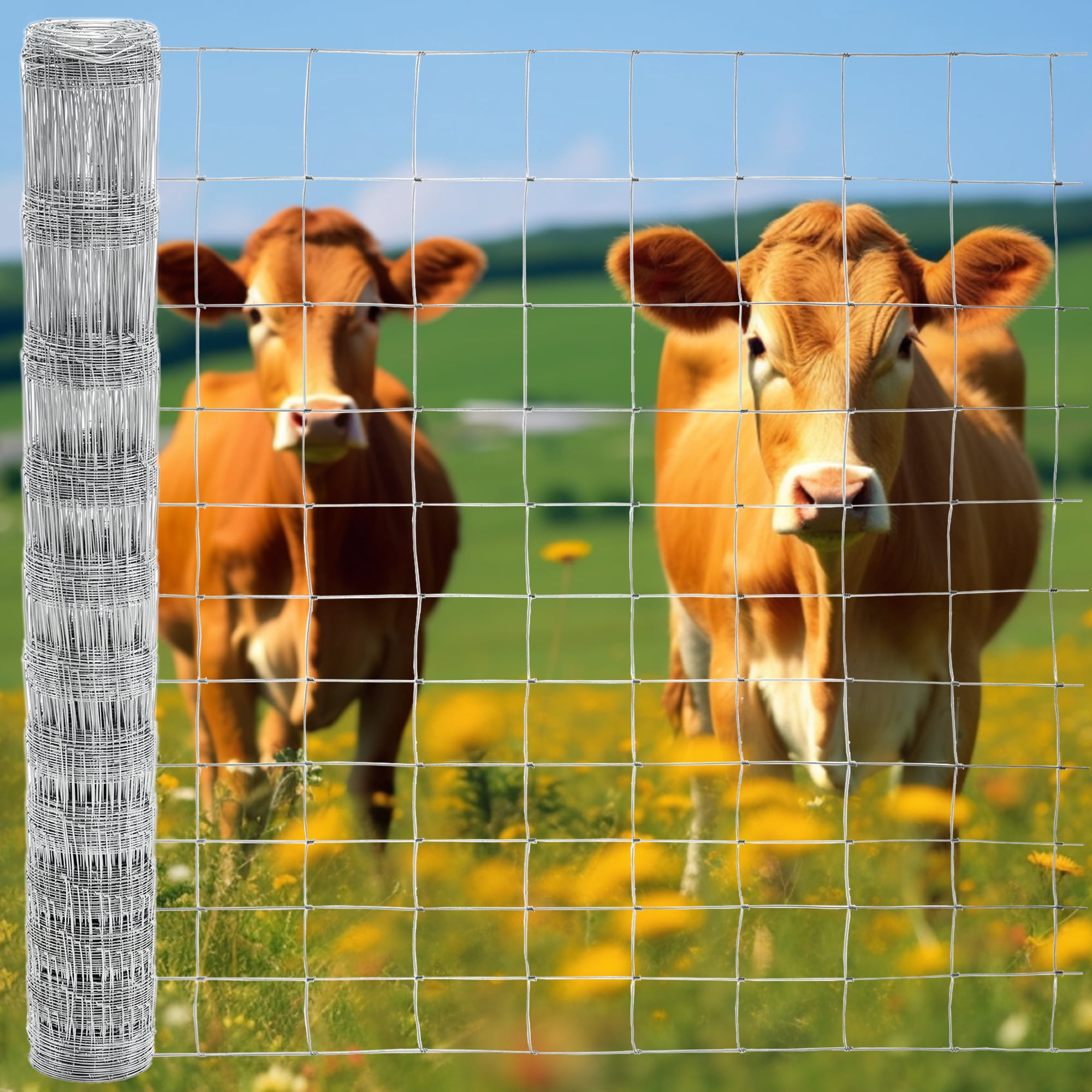 ZephyPaws Farm Fence 5x164FT,Thickened Gauge Galvanized Wire,Durable ...
