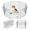 ZephyPaws Foldable Octagonal Metal Fence Duty Dog Pens 8 Panels Pet ...