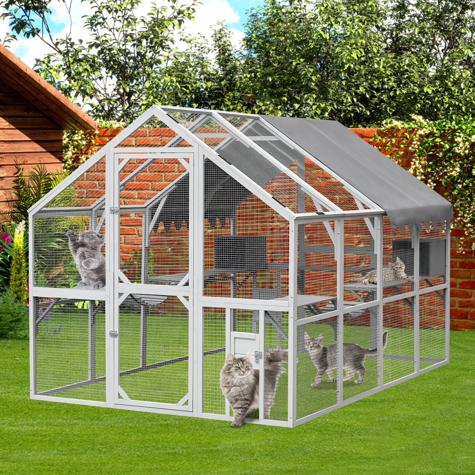 ZephyPaws Large Catio Outdoor Cat Enclosure,53.5ft² Extra Large Outdoor ...