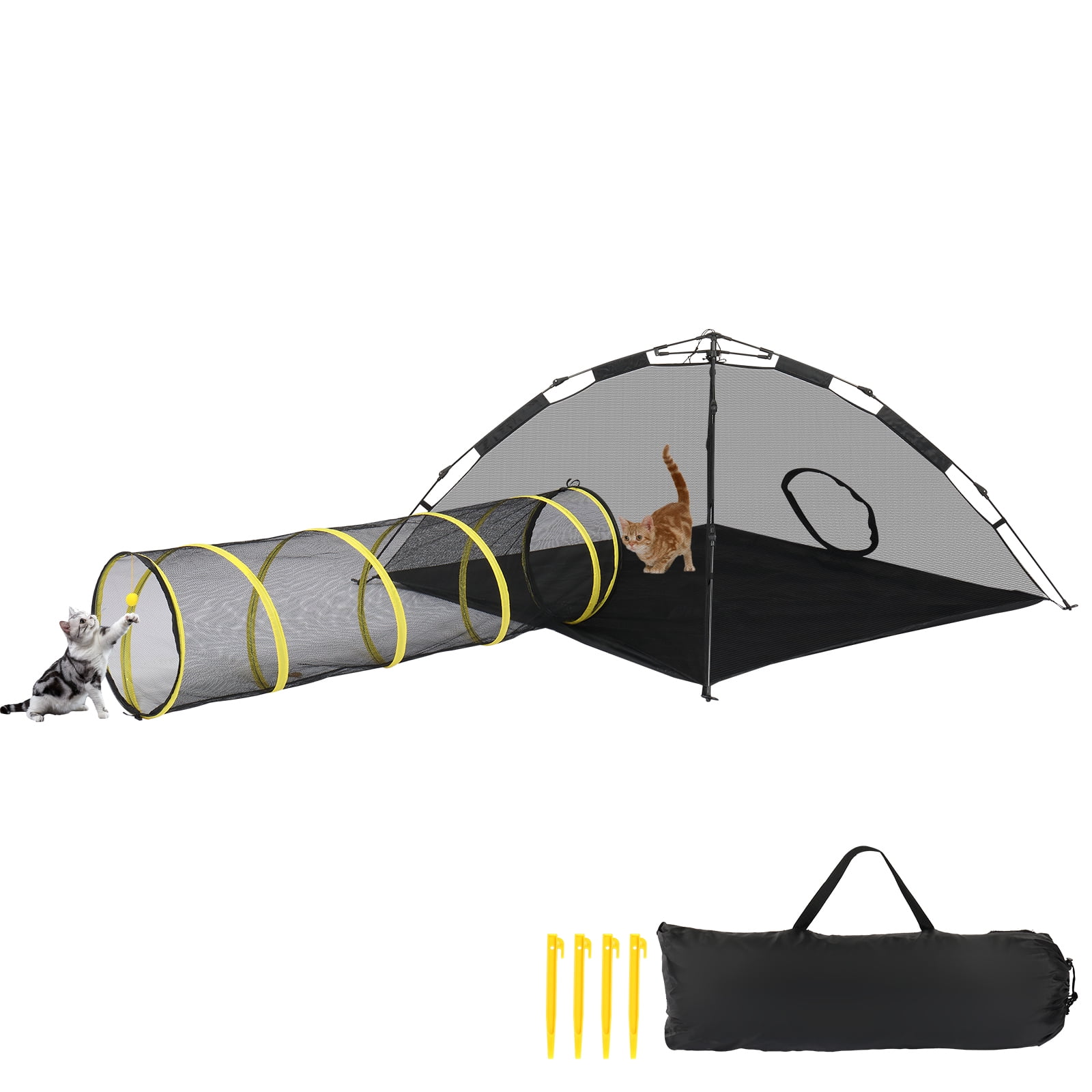ZephyPaws Outdoor Cat Enclosures Tent with Tunnel,Portable Cat ...