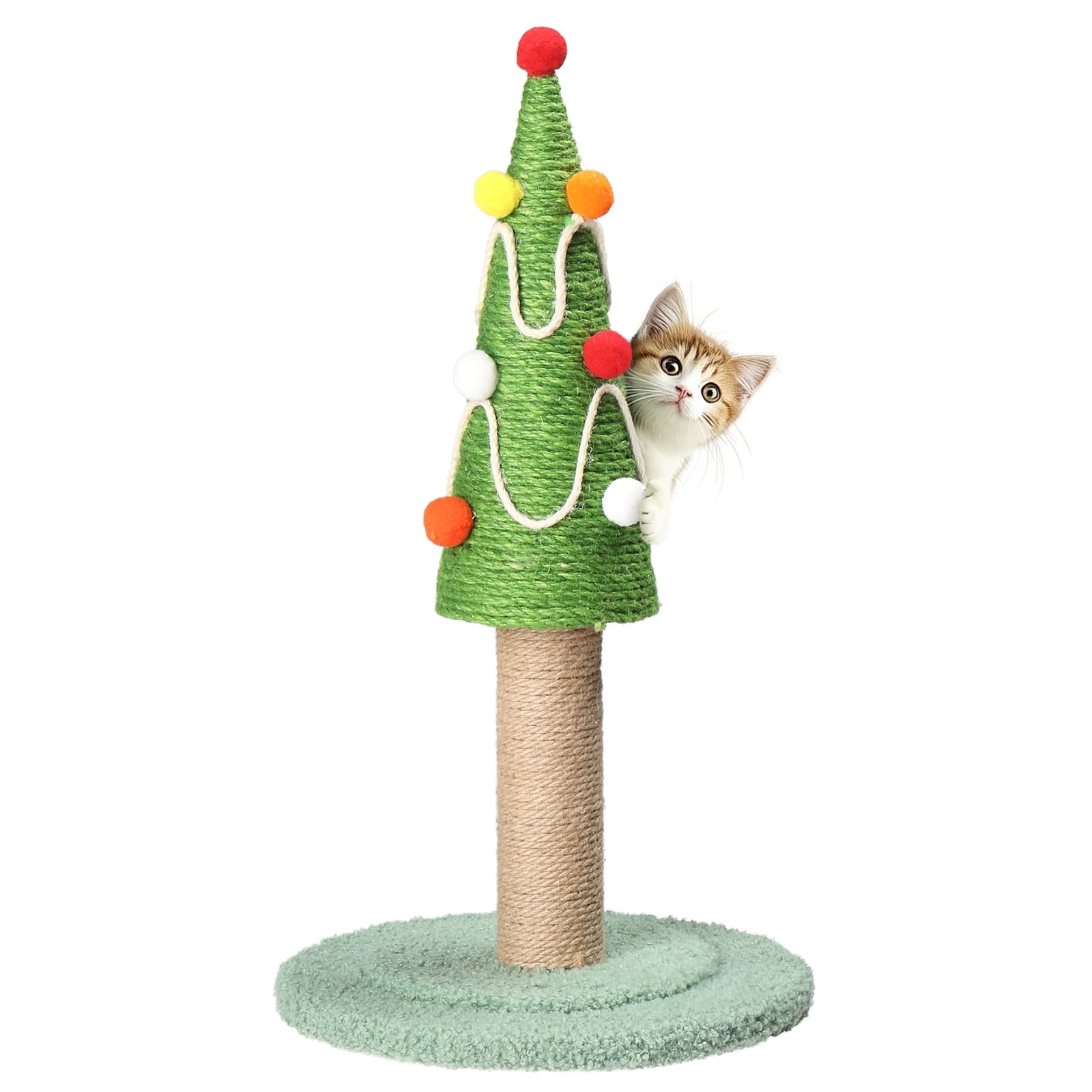 KAAYEE 21.5in Christmas Tree Scratching Post,Natural Sisal Cat ...