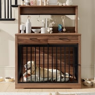 Modern Homfa Dog Crate, 47.2'' Wood Kennel Table with Sliding ...