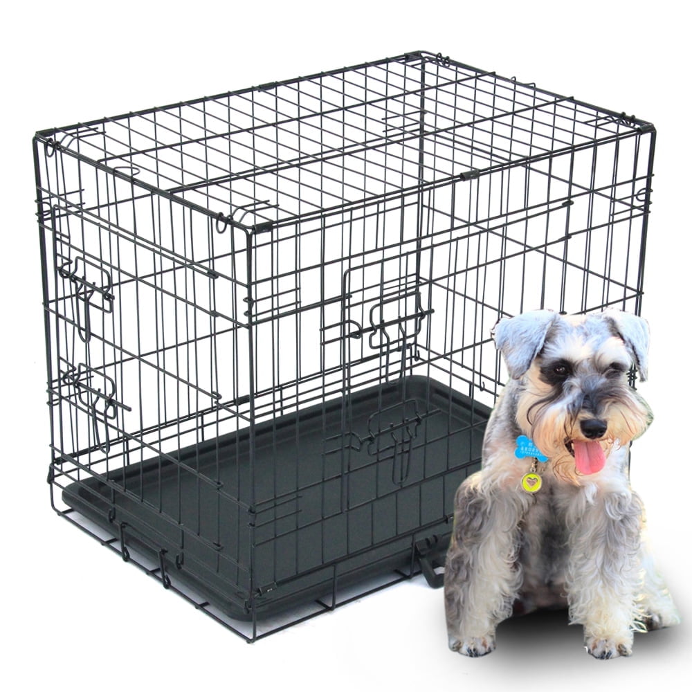Qiushi 42" Pet Kennel Cat Dog Folding Steel Crate Animal Playpen Wire ...
