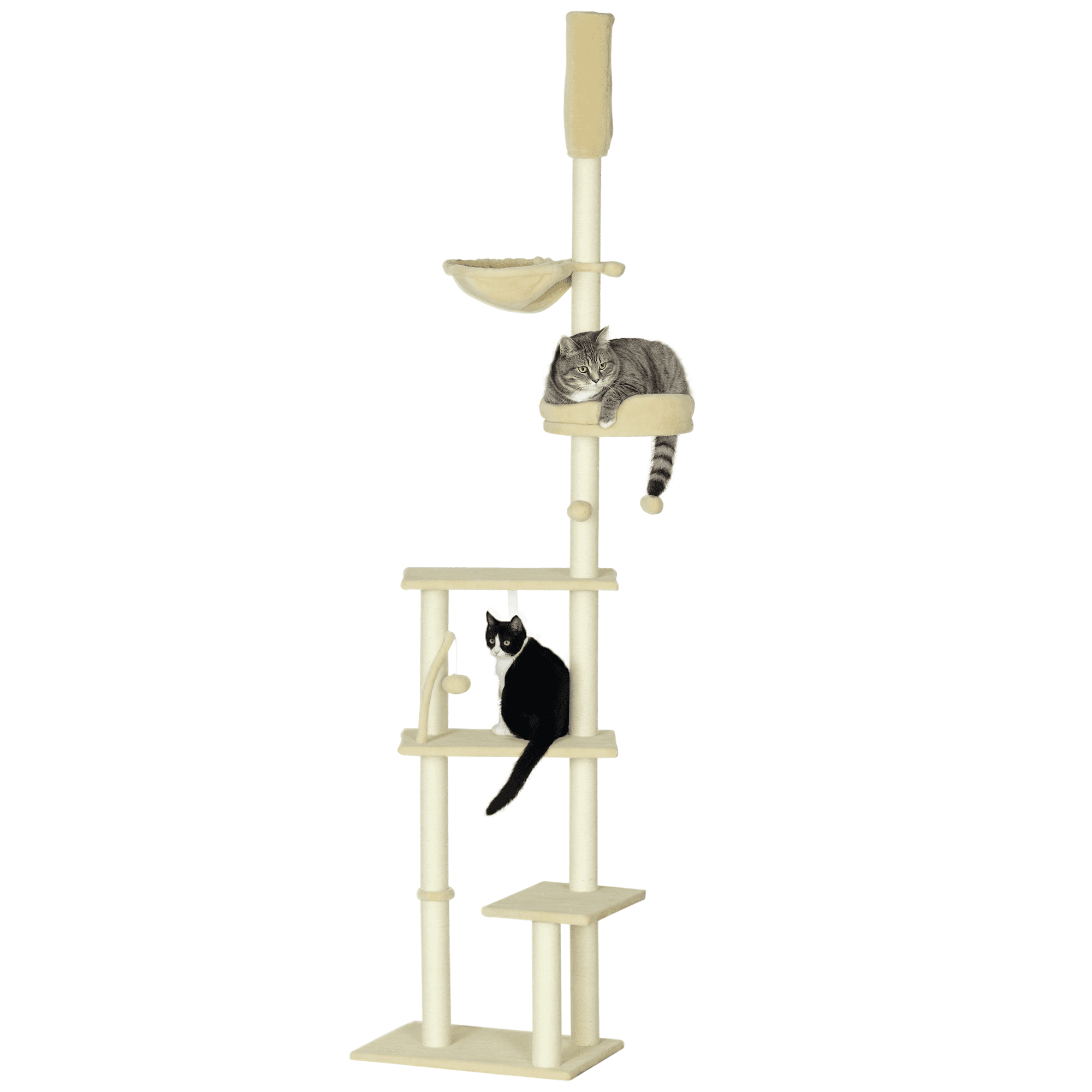 Zephypaws Floor to Ceiling Cat Tree,6 Level Adjustable Height (90-99 in ...