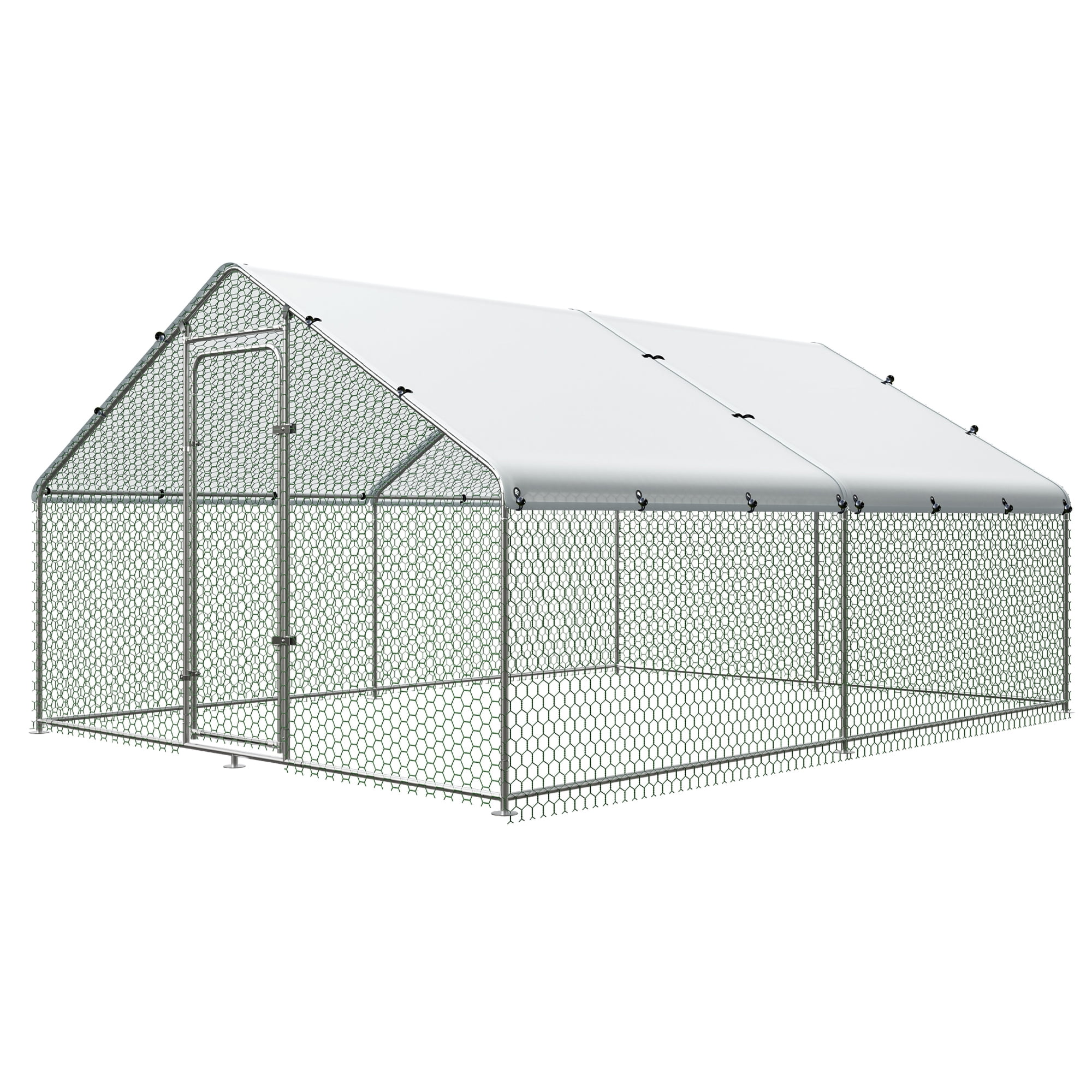 Zephypaws Large Metal Chicken Coop,Walk-in Poultry Cage Hen Duck Run ...