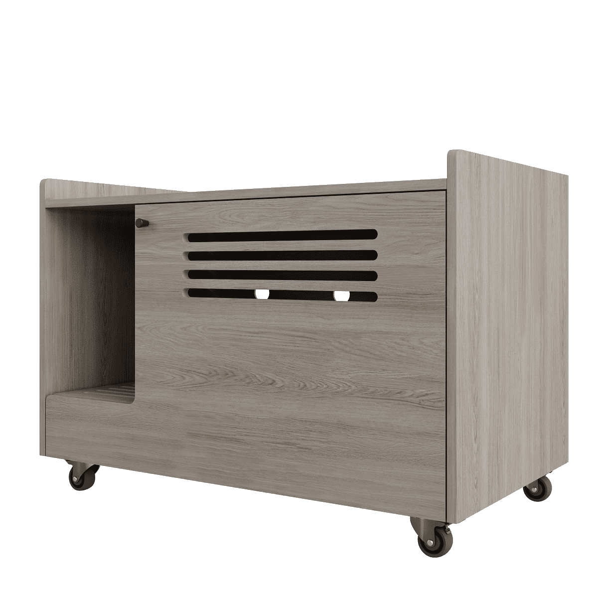 Zephypaws Wooden Hidden Litter Box Enclosure with Top Side Fence for ...