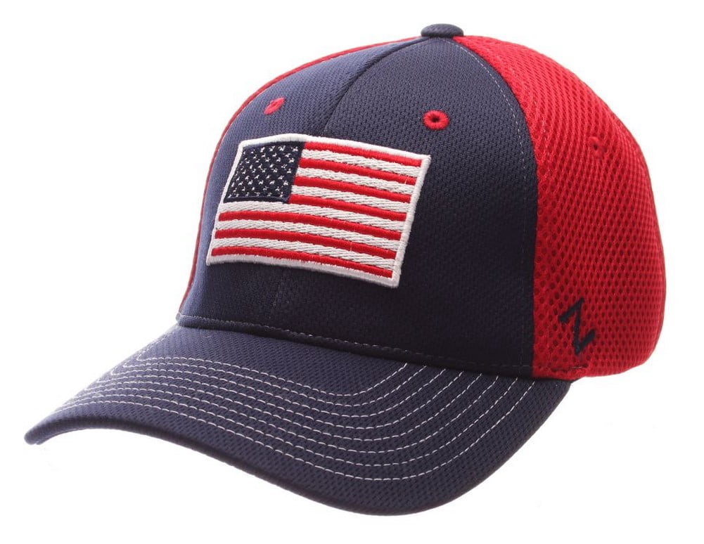 Zephyr Hats USA Ultra Flag Hat Cap Patriotic United States College Ball ...