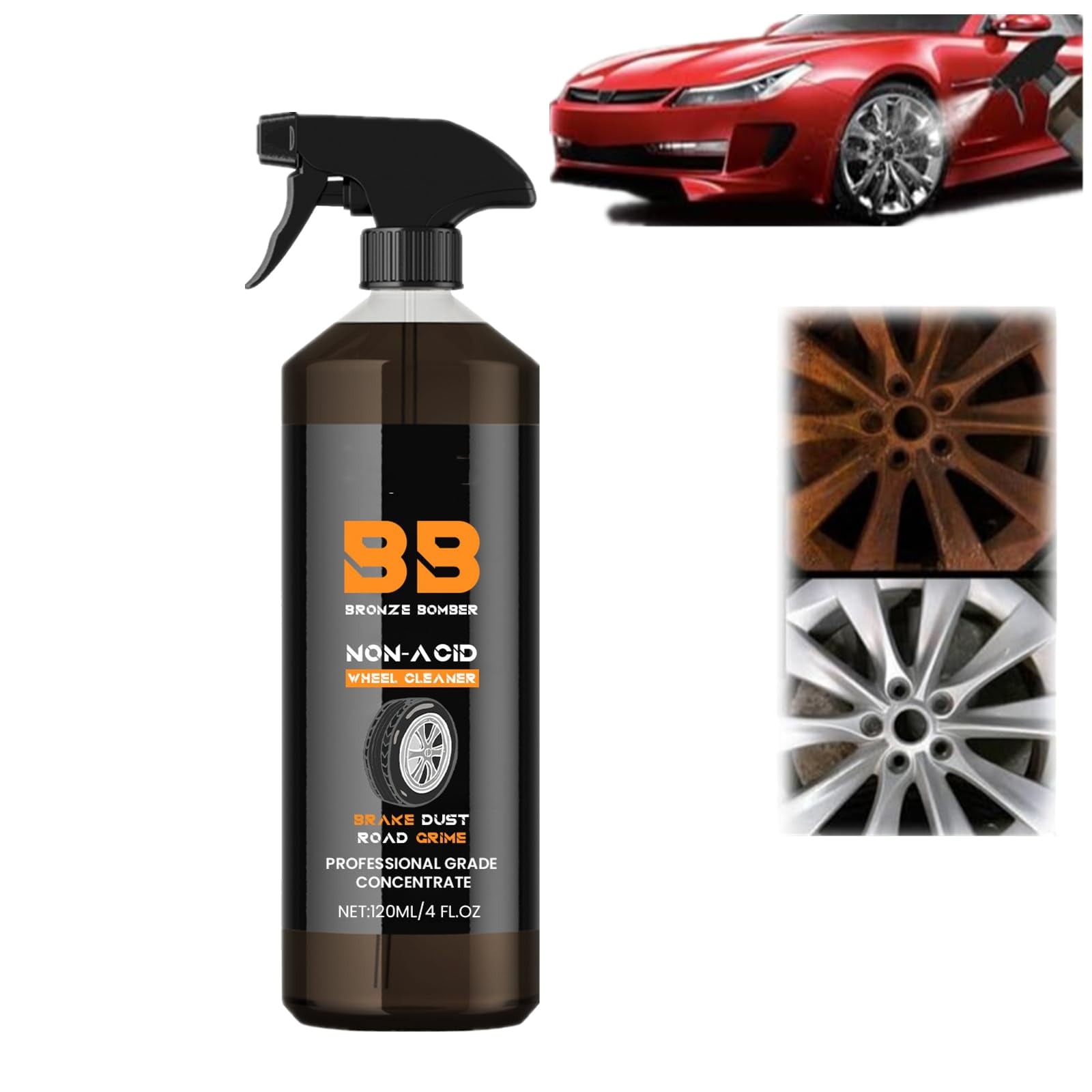 ZephyrZing Bronze Bomber Non-Acid Wheel Cleaner - Powerful Bronze ...