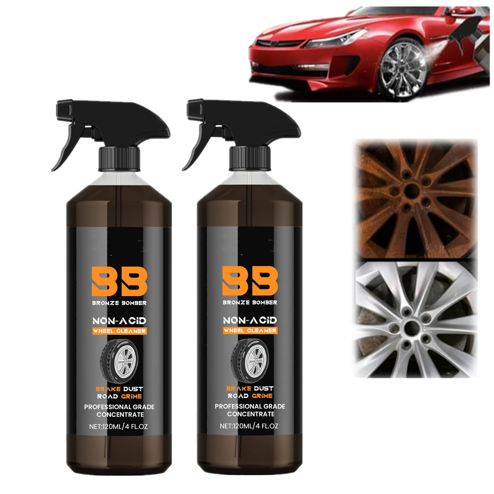 ZephyrZing Bronze Bomber Non-Acid Wheel Cleaner - Powerful Bronze ...